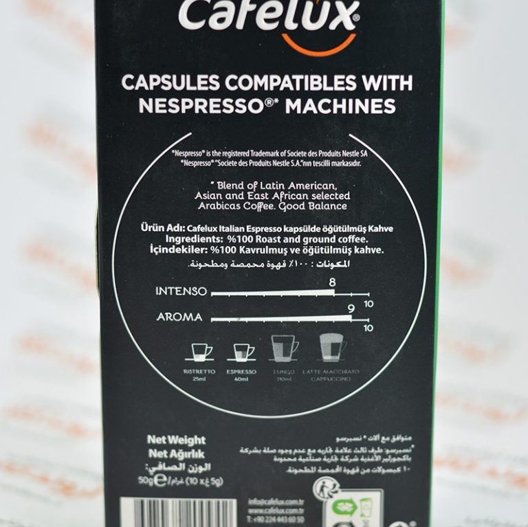 کپسول قهوه اسپرسو کافه لوکس Cafelux مدل Italian - فروشگاه اینترنتی ...